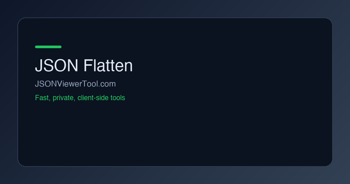 JSON Flatten / Unflatten Tool | Nested ↔ Tabular JSON