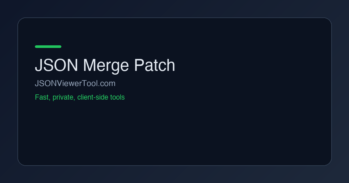 JSON Merge Patch (RFC 7396) | Apply Merge Patch