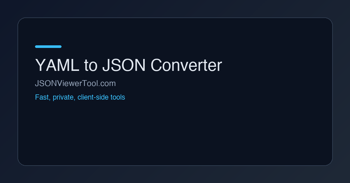YAML to JSON Converter Online - Free | JSON Viewer Tool